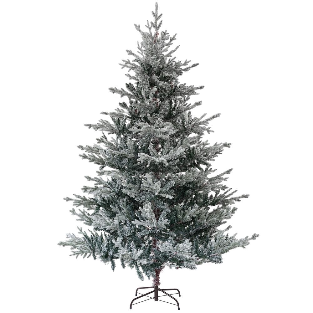 HOMCOM 7. 5 ft. Nordic Pine Artificial Unlit Christmas Tree with 1218 ...