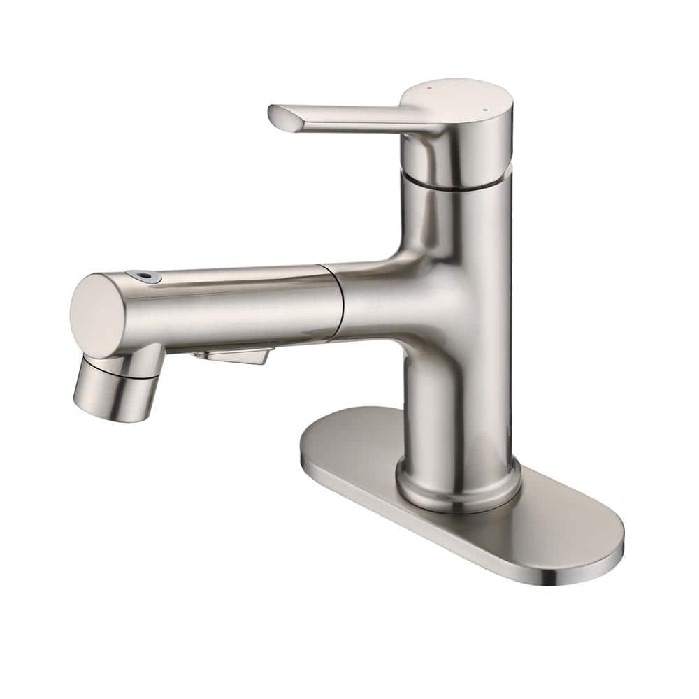 Pdpbath Single Handle 1 or 3-Hole Bathroom Faucet with Deckplate ...