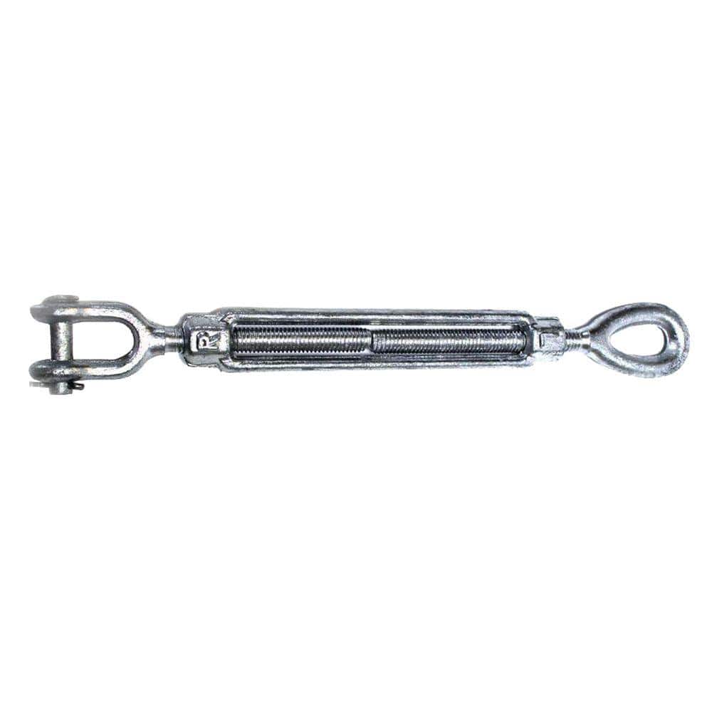 Everbilt 3/8 in. x 6 in. Jaw and Jaw Turnbuckle 7741 - The Home Depot