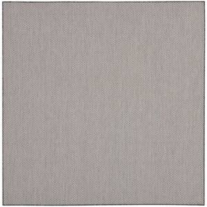 Nourison Courtyard Ivory Silver 6 ft. x 9 ft. Geometric Contemporary ...