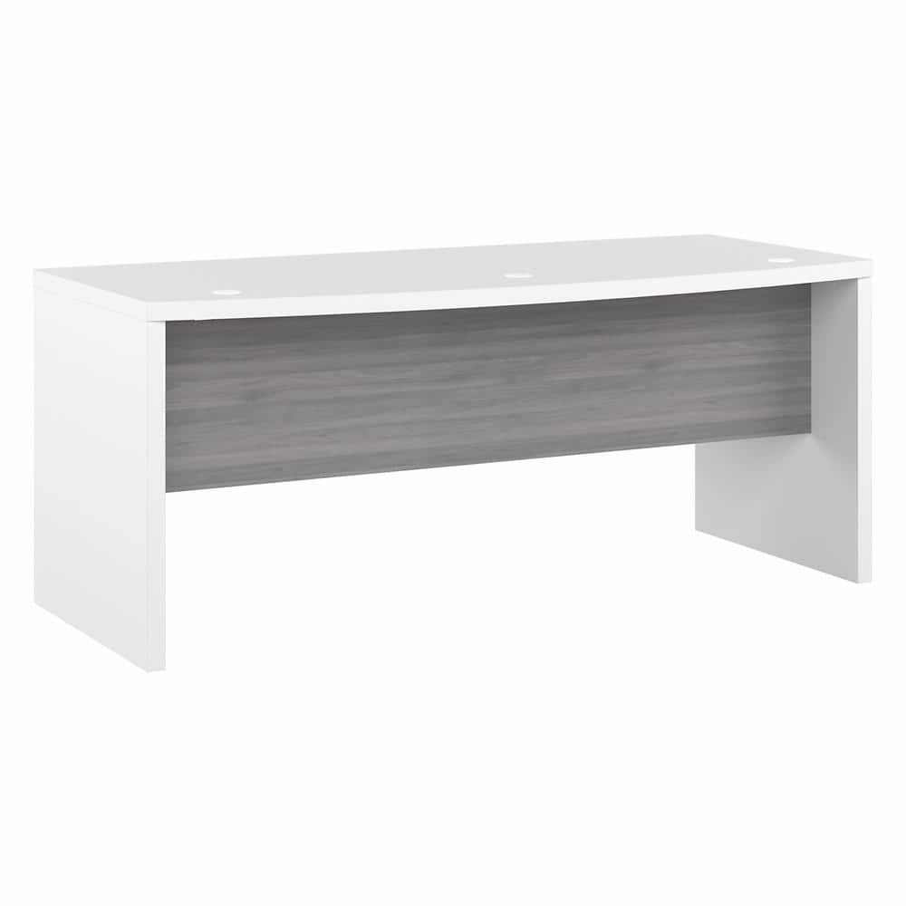 Bush Furniture Echo 71.97 in. Bow Front Rectangular Pure White/Modern Gray Desk KI60509-03 - The ...