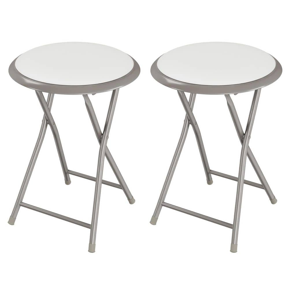 Lavish Home Set of 2 Portable Bar Stools with Padded Vinyl Seats, 18 in ...