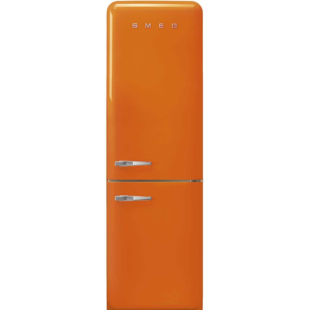 smeg FAB32 Retro 60cm Refrigerator w/ Bottom-Freezer. Orange. Right ...