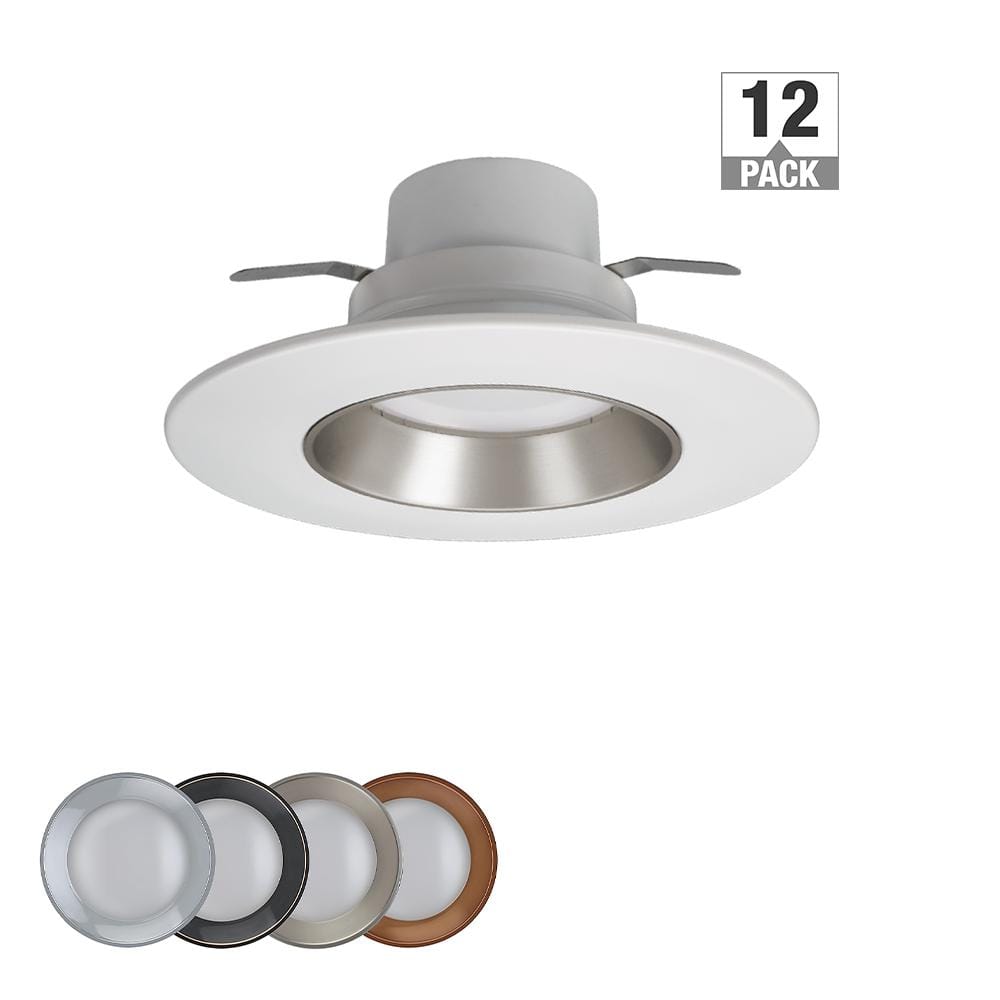 Commercial Electric 5 in./6 in. Integrated LED Recessed Light Trim 4 ...