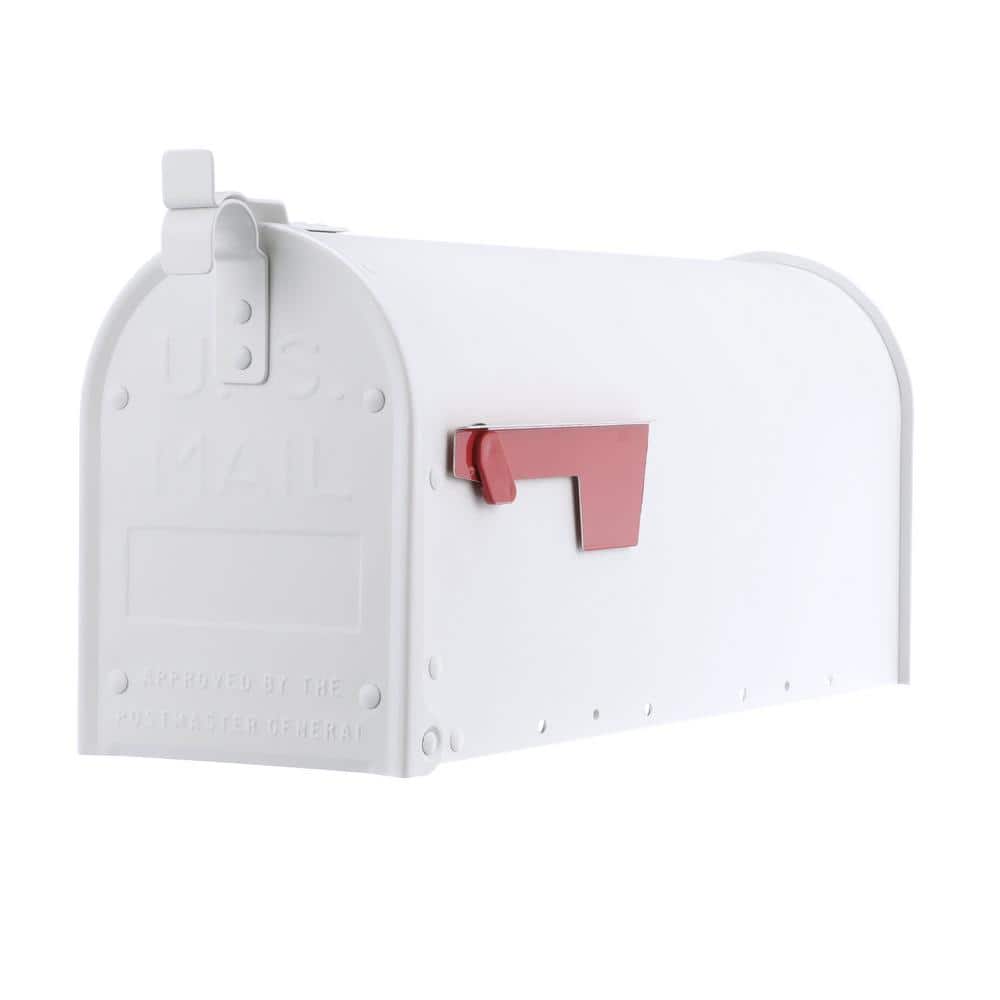Architectural Mailboxes Admiral Textured White, Medium, Aluminum, Post ...
