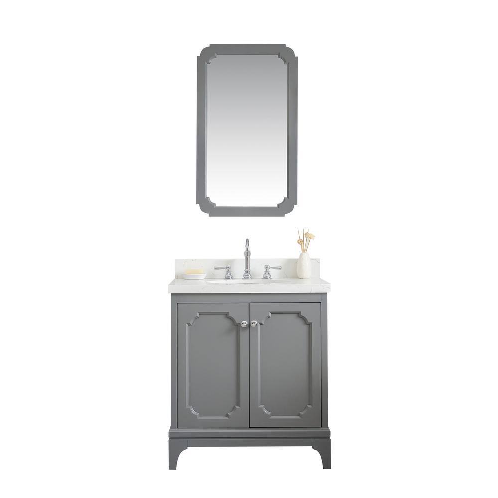 Water Creation Queen 30 in. Bath Vanity in Cashmere Grey with Quartz ...