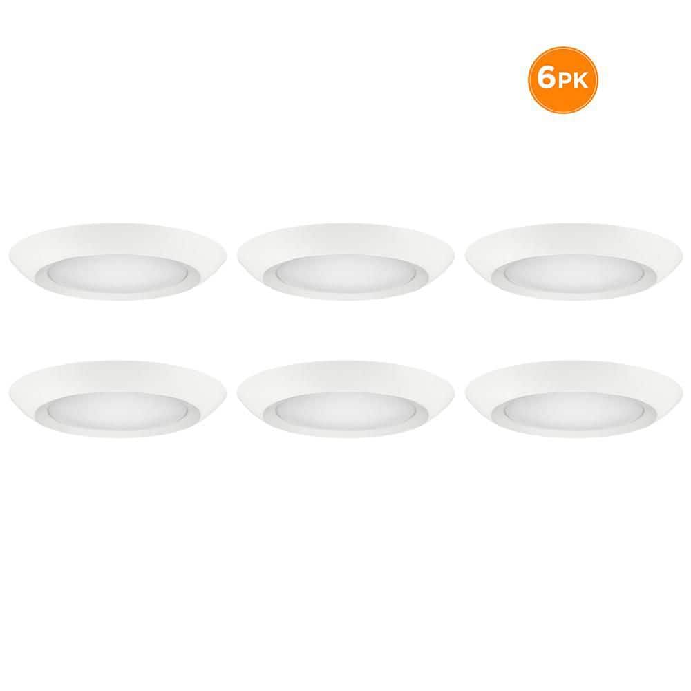 Commercial Electric 6-Pack 8 in. LED Surface Mount Downlight Flush ...