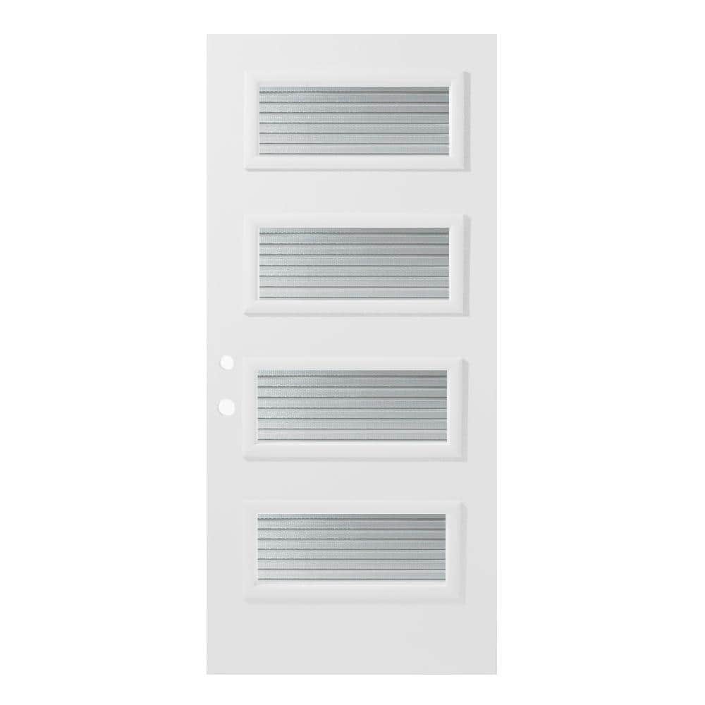 Stanley Doors 36 in. x 80 in. Lorraine Masterline 4 Lite Painted White ...