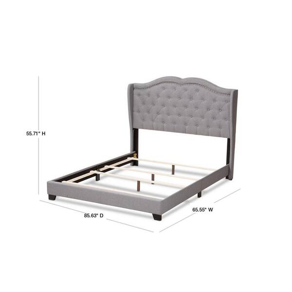 Baxton Studio Aden Gray Queen Bed 149 8924 HD The Home Depot