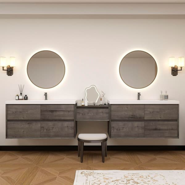 BV Better Vanity Kingdee 118 in. W x 20 in. D x 26 in. H Double Sink ...
