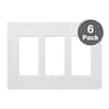 Lutron Claro 3 Gang Wall Plate for Decorator/Rocker Switches, Gloss ...