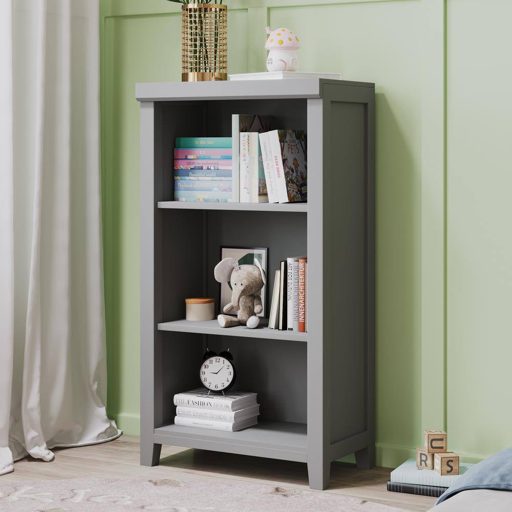 GOSALMON 24" in. Wide Gray 3 Shelf Open Bookcase WF287163NYYAAK - The ...