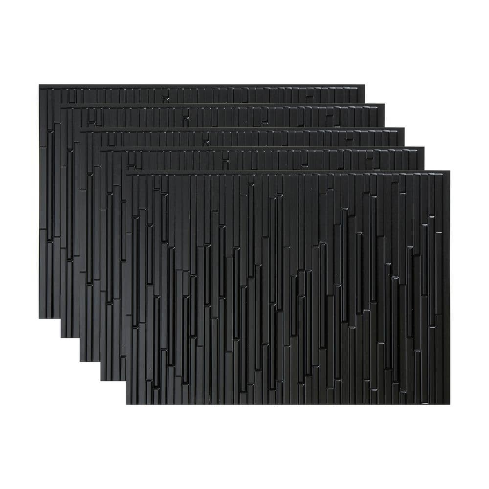 Fasade 18 in. x 24 in. Skyline Matte Black Vinyl Backsplash Panel (Pack ...