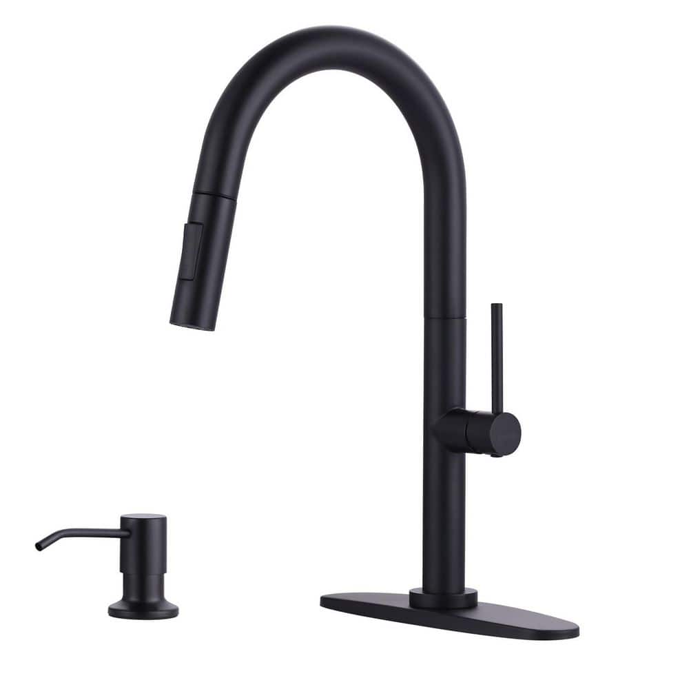 AVITAS 17 in. H 2 Modes High Arc Single Handle Pull Down Kitchen Faucet ...