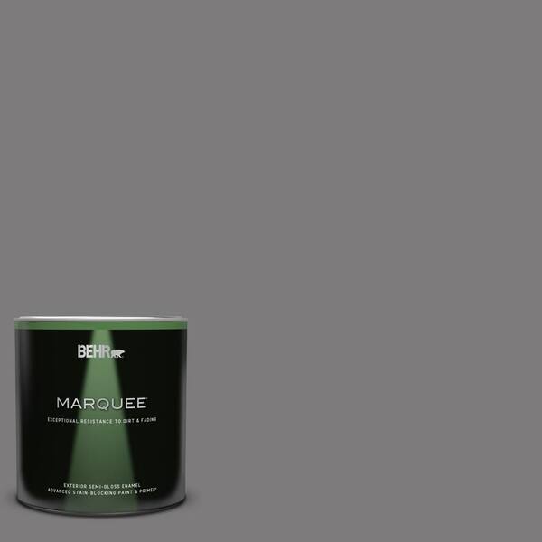 BEHR MARQUEE 1 qt. #BXC-58 Stormy Gray Semi-Gloss Enamel Exterior Paint ...