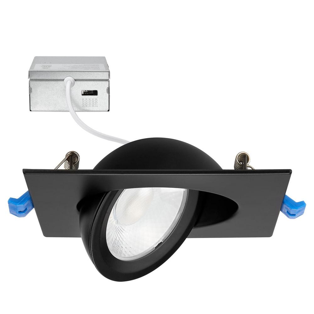Maxxima 4 in. Adjustable Slim Square Recessed LED Floating Gimbal ...