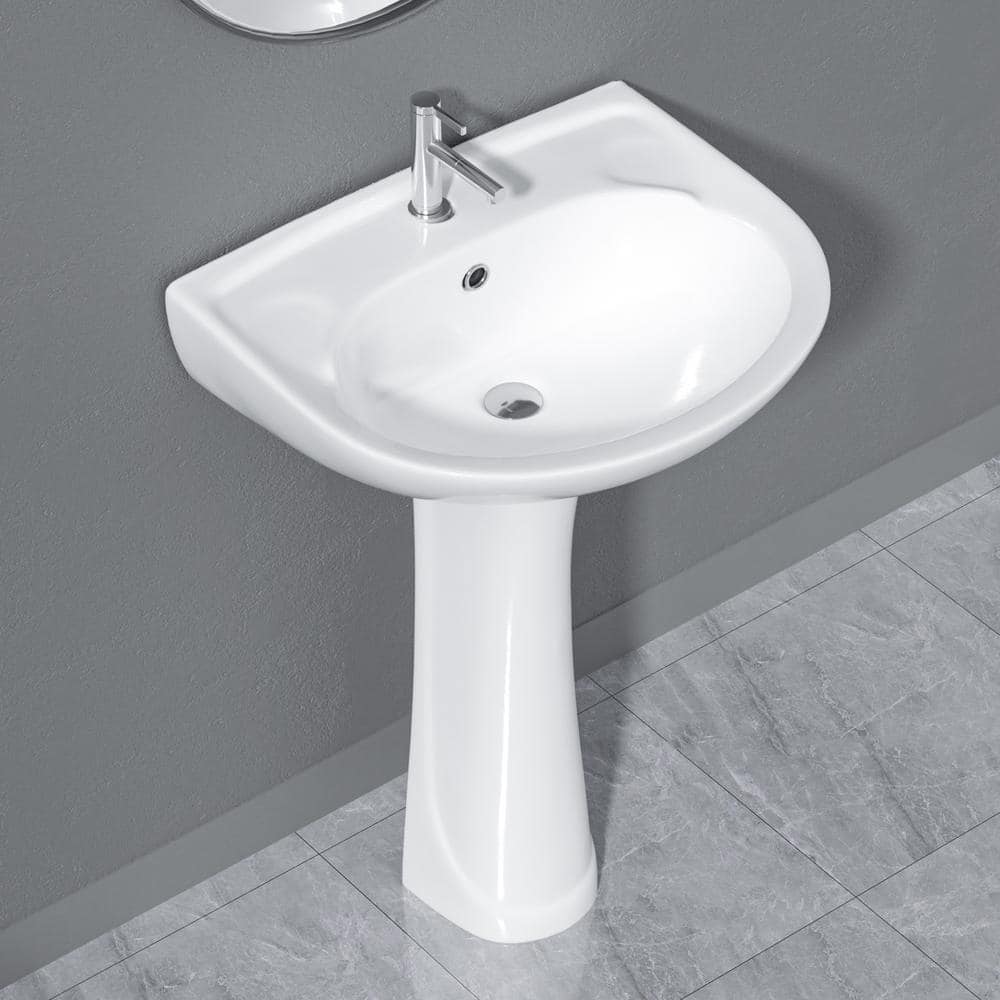 XUJMK 22 in. x 19 in. x 33 in. Modern White Ceramic Rectangular Vessel ...