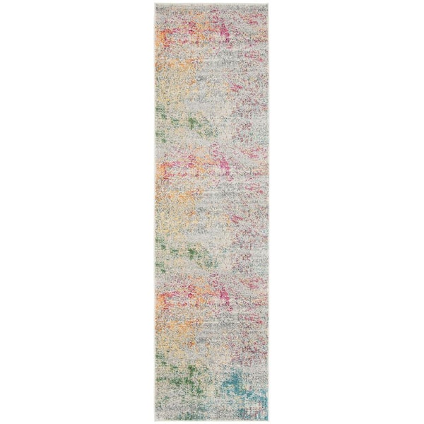 SAFAVIEH Madison Gray/Gold 2 ft. x 10 ft. Runner Rug MAD440F-210 - The ...