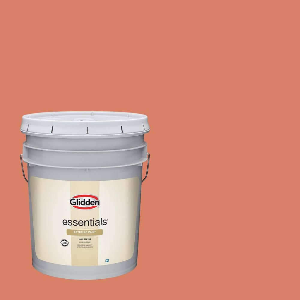 Glidden Essentials 5 gal. PPG1192-6 Summer Sunset Satin Exterior Paint ...