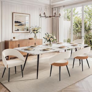 OrangeOne Sabuk Light Gray Fabric Upholstered Dining Chair Curved ...