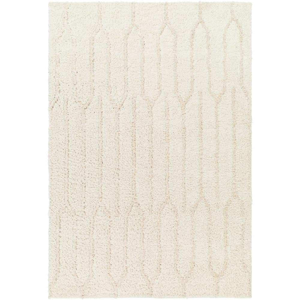 Livabliss Maryland Shag Cream Morrocan 7 ft. x 9 ft. Indoor Area Rug ...