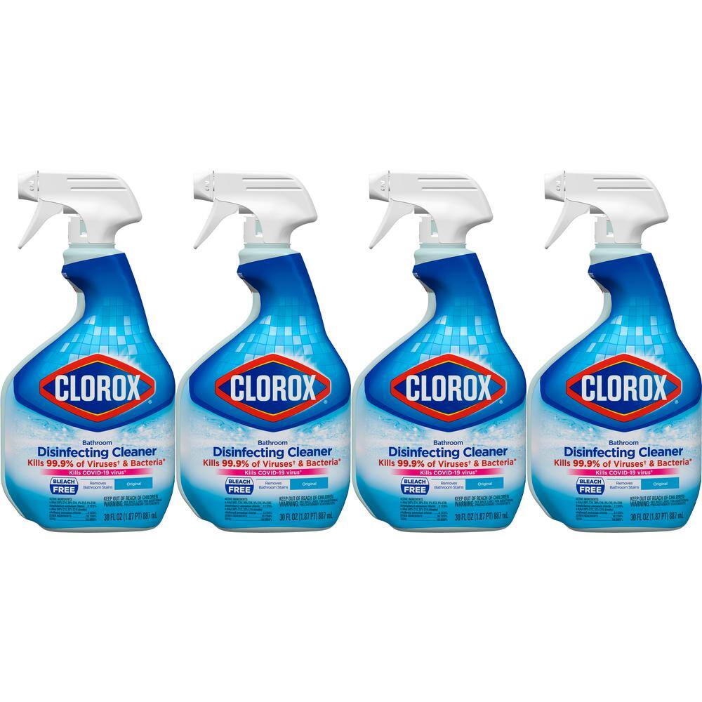 Clorox 30 oz. Bleach Free Disinfecting Bathroom Cleaner Spray (4-Pack ...