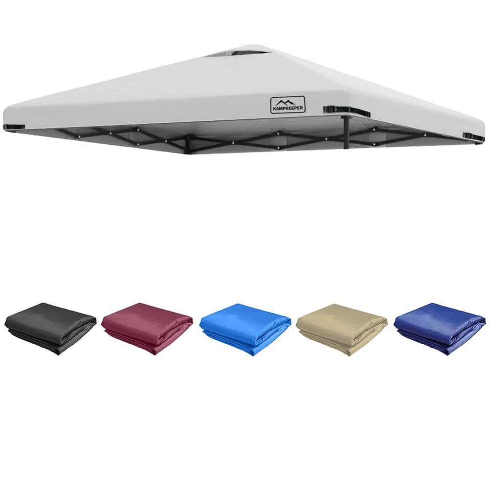 Zeus & Ruta 10 ft. x 10 ft. White Outdoor Carport Replacement Canopy ...