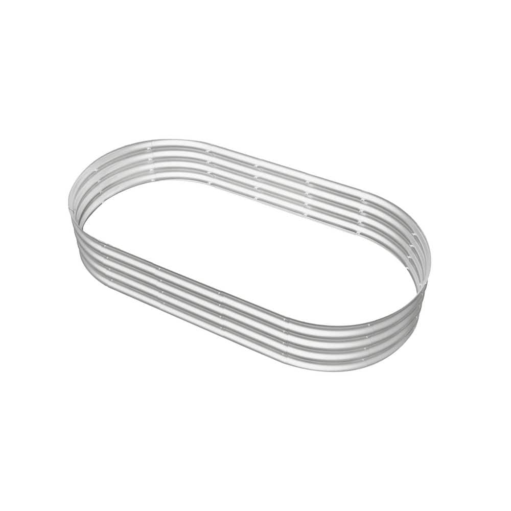 Zeus & Ruta 6x3x1 ft Silver Metal Rectangular Outdoor Raised Garden Bed ...