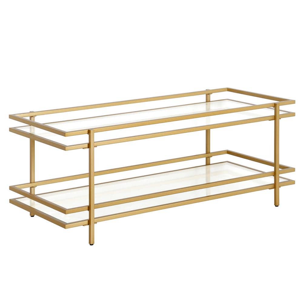 Meyer&Cross Robillard 45 in. Brass Rectangle Glass Coffee Table CT1239 ...