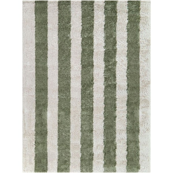 Edan Green 7 ft. 10 in. x 10 ft. Striped Area Rug 67772461.240305.8 ...
