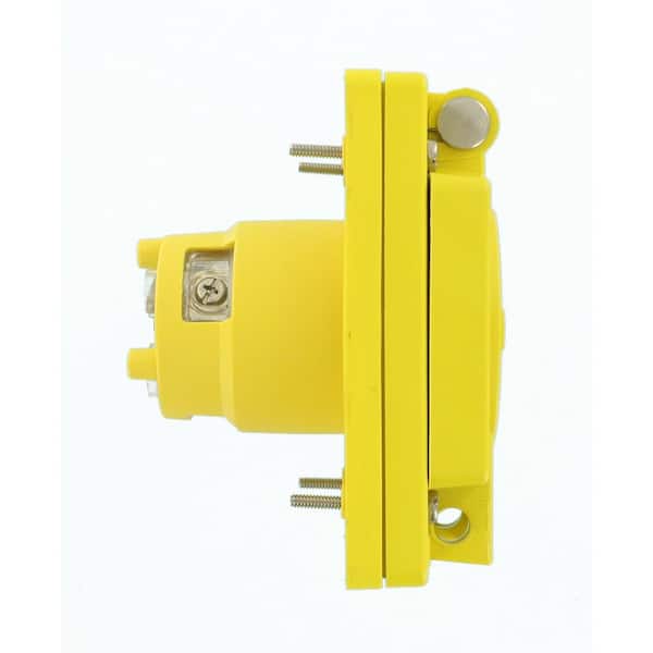 Range Receptacles Industrial Grade 3W 2P Yellow 125 Volt Grounding NEMA ...