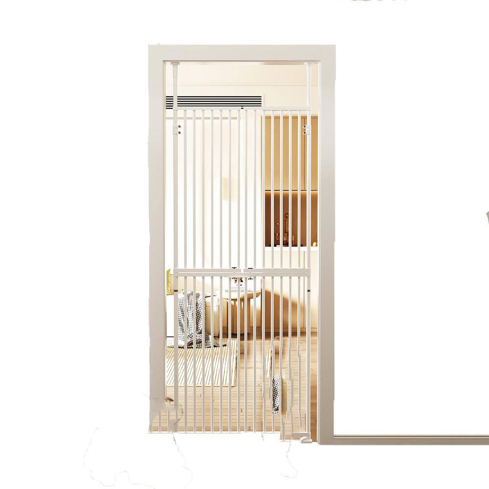 BOZTIY 75 in. Extra Tall Cat Pet Gate Adjustable 33-36 in. Wide Walk ...
