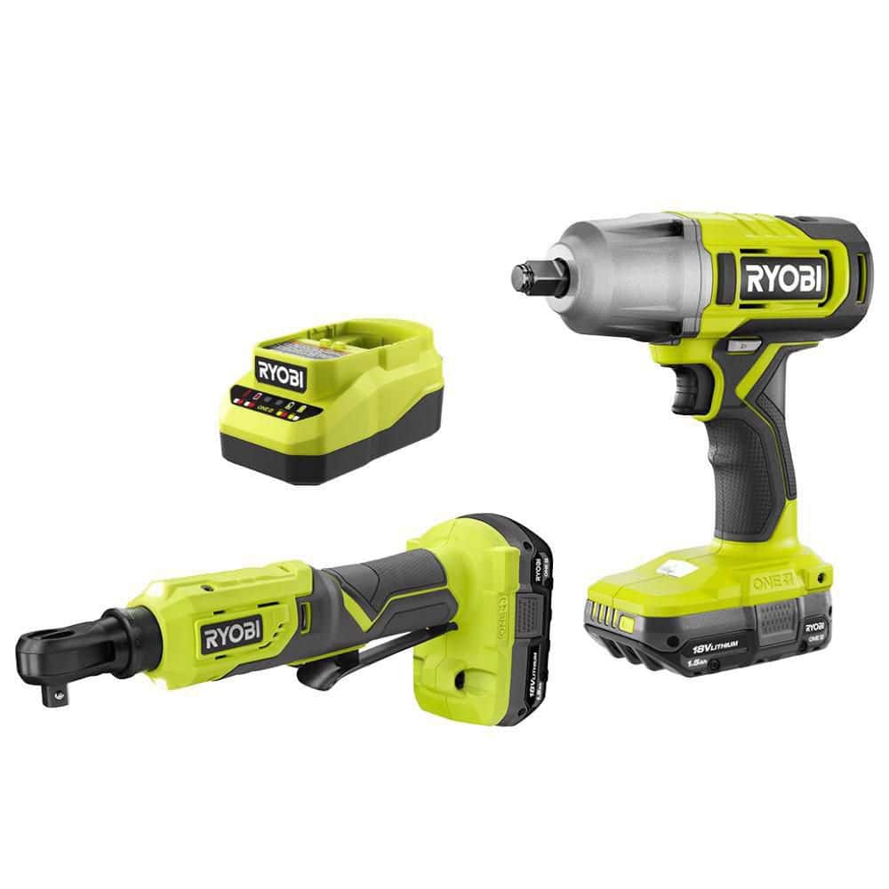 RYOBI ONE+ 18V Cordless 2-Tool Combo Kit includes (1) 1.5Ah Battery and ...