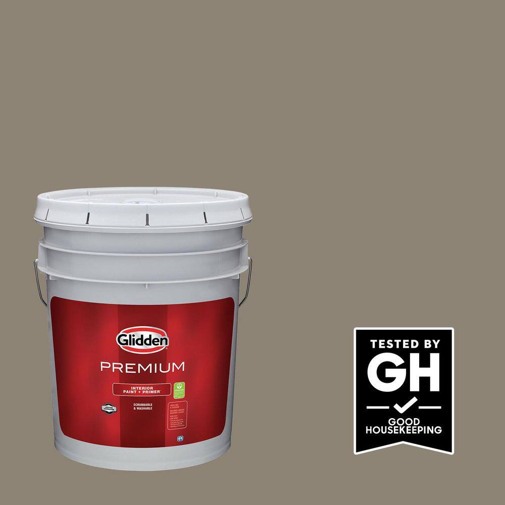 Glidden Premium 5 gal. PPG1000-5 Bear Cub Satin Interior Latex Paint ...