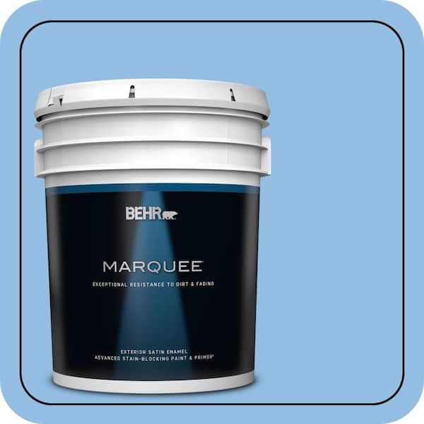 BEHR MARQUEE 5 gal. #P520-3 Toile Blue Satin Enamel Exterior Paint ...