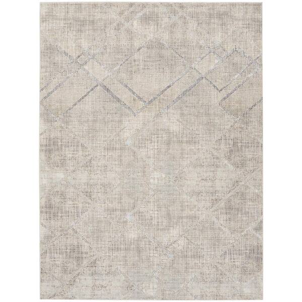 Inspire Me! Home Decor Iliana Grey 9 ft. x 12 ft. Diamond Contemporary ...