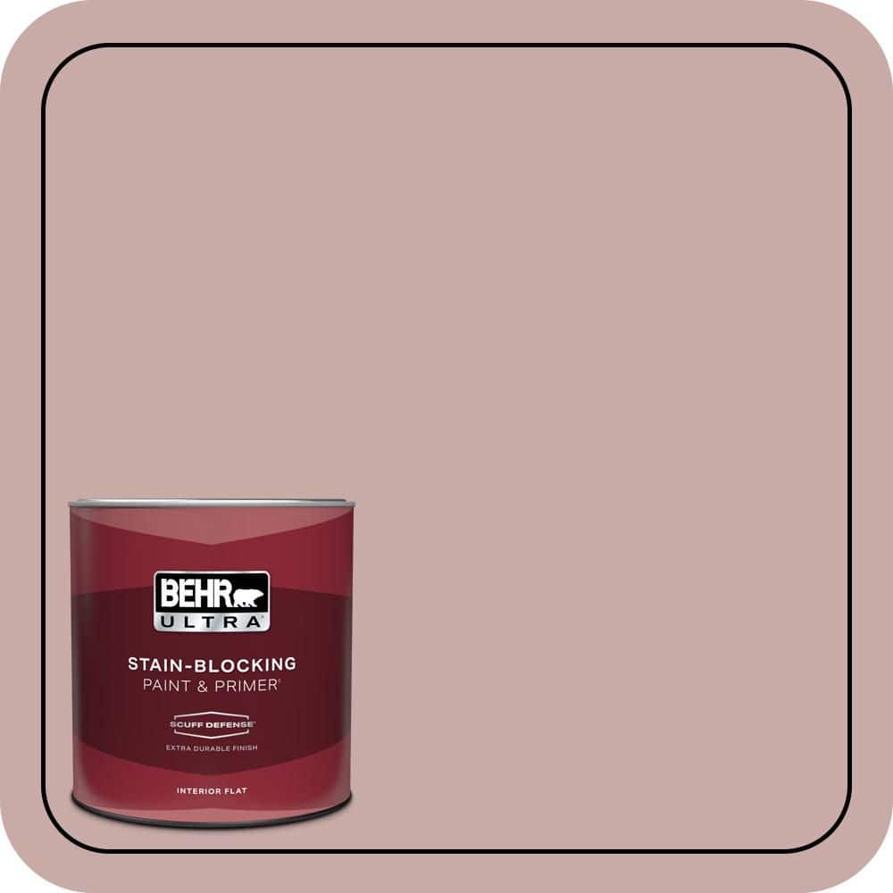 BEHR ULTRA 1 qt. #130E-3 Rosy Tan Extra Durable Flat Interior Paint ...