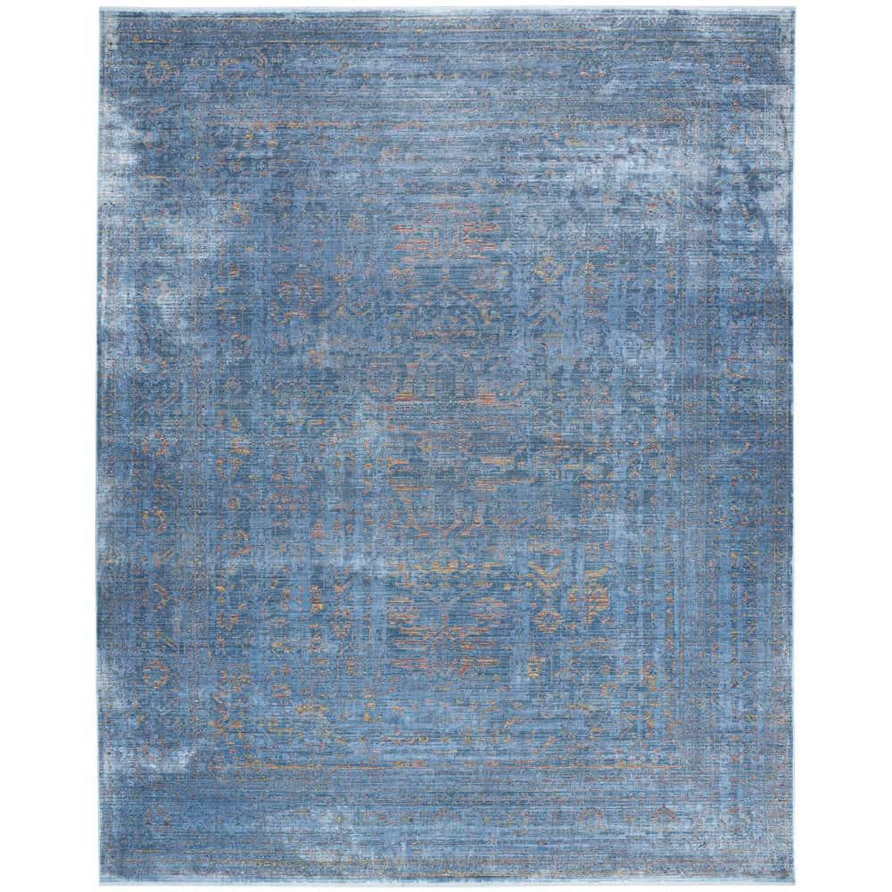 Nourison Luxurious Blue 8 ft. x 10 ft. Distressed Traditional Area Rug ...