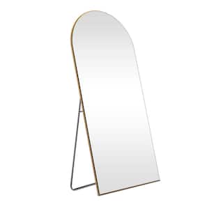 Bafode 21 in. W x 64 in. H Metal Framed Gold Full Length Mounted ...