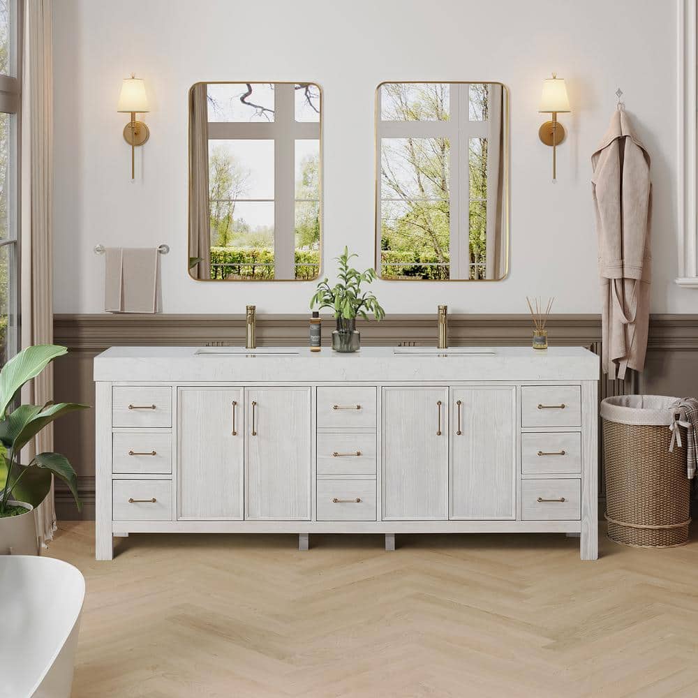 ROSWELL Leon 84 in. W x 22 in. D x 34 in. H Double Bath Vanity in ...