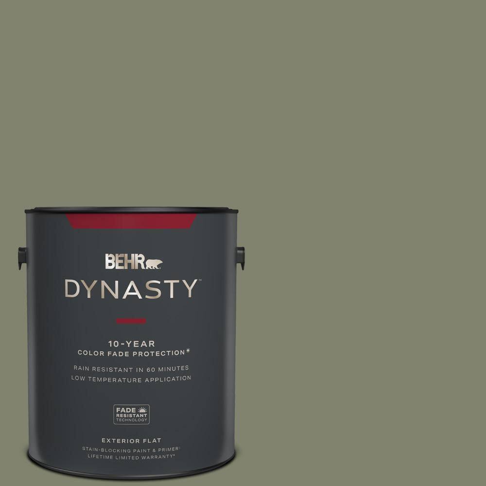 BEHR DYNASTY 1 gal. #PPU10-18 Lizard Green Flat Exterior Stain-Blocking ...