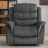 Bestier 41 in. W Grey Oversized Microfiber Power Lift Recliner with 8 ...