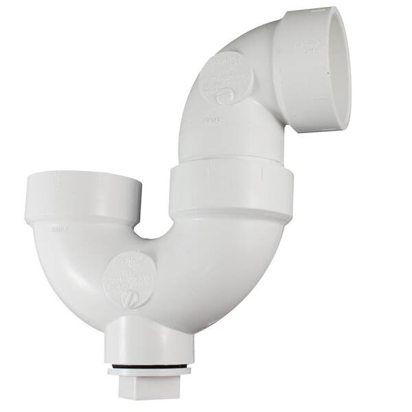 IPEX 1-1/2 in. PVC DWV Hub x Hub x Cleanout with Plug P- Trap 34-LP707X ...