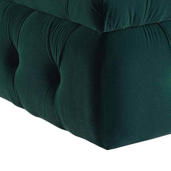 Emerald green velvet ottoman store
