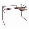 HomeRoots 48 in. Rectangular Red Glass Writing Desk 2000491407 - The ...