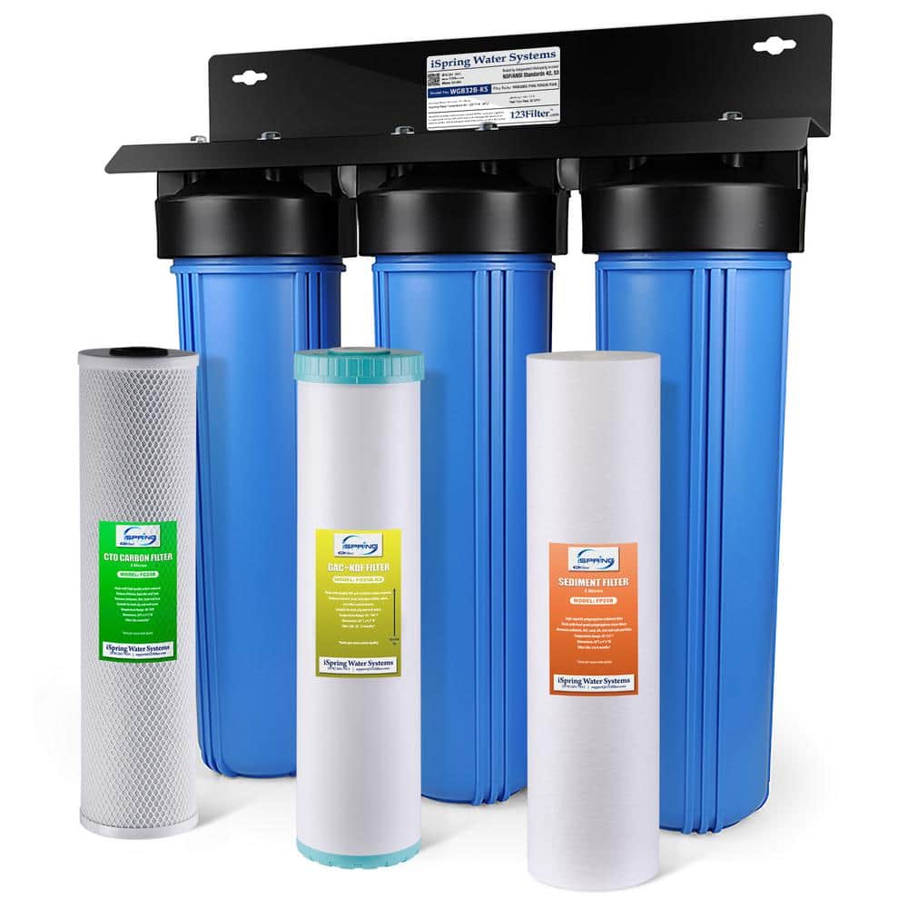 ISPRING 3-Stage Whole House Water Filtration System, Reduces PFAS, Lead ...