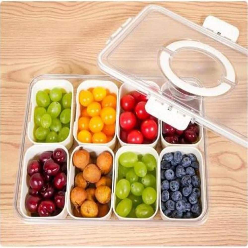 PRIMEPLUS Divided Serving Tray with Lid and Handle, Includes 8 ...