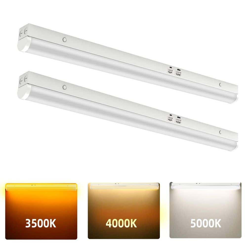 Honbei 3.38 ft. Integrated LED White Strip Light Fixture, CCT/Wattage ...