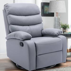 Baxton Studio Mathias Light Gray Fabric Upholstered Recliner 143-8135 ...