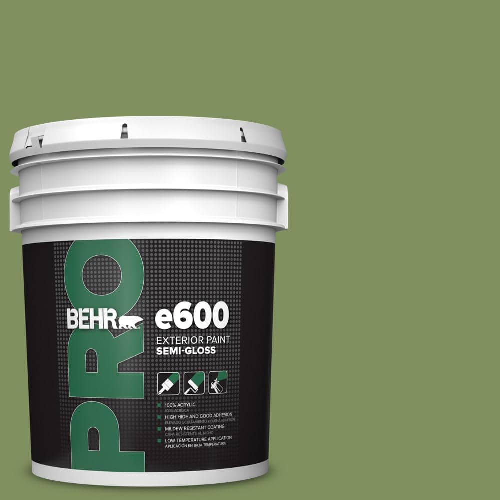 BEHR PRO 5 gal. #PPU10-03 Green Energy Semi-Gloss Exterior Paint ...